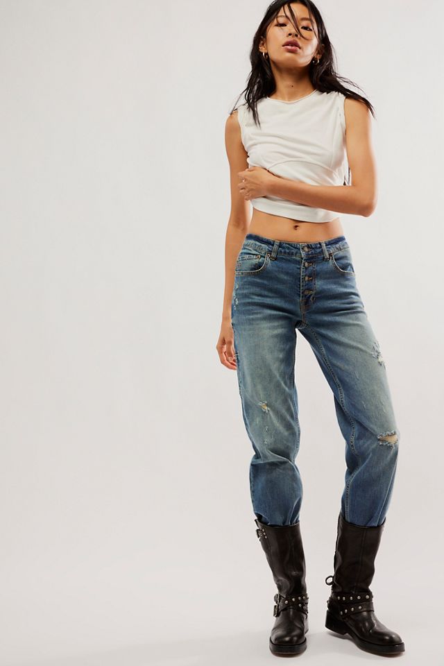 FRYE Utility Low-Rise Straight Jeans | Free People UK