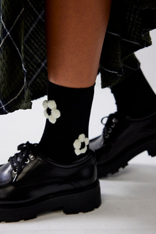 Handmade Flower Puff Crew Socks | Free People UK
