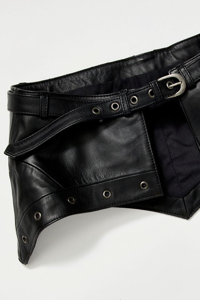 Daytona Leather Skirt Belt Free People