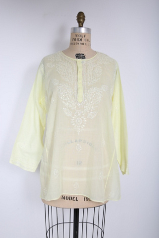 Yellow Sheer Embroidered Blouse with Sequins Selected by Love Rocks ...