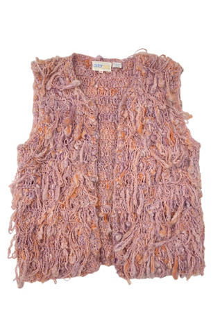 1980s Vintage Shaggy Cotton Candy Crotchet Vest Selected by BusyLady ...