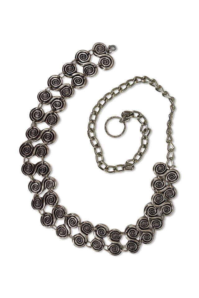 1990s Silver Metal Spiral Chain Belt Selected By Ritual Vintage | Free ...