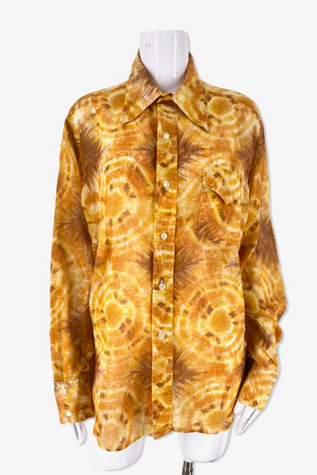 1970s Goldenrod Tie Dye Tailored Shirt Selected By Ritual Vintage ...