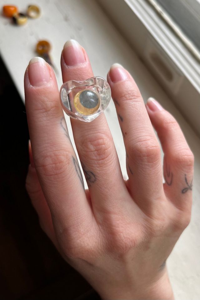 Vintage Clear Lucite Heart Ring Selected by Wax Plant | Free People