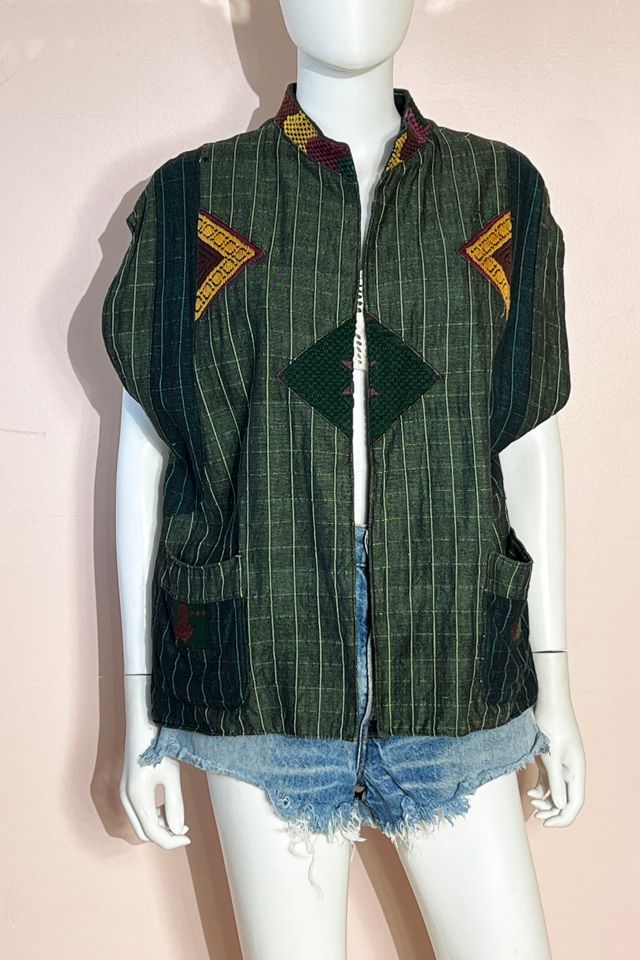 Green Woven Wearable Art Vest Selected by Animal Vintage | Free People