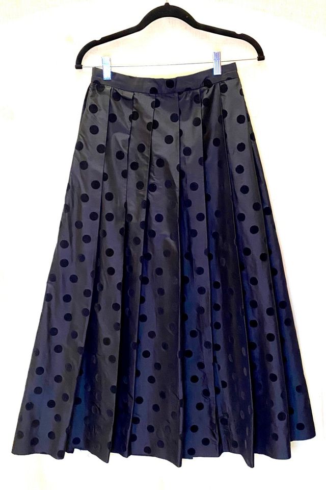 Gloria Sachs Taffeta Pleated Polka Dot Skirt Selected by Nomad Vintage ...