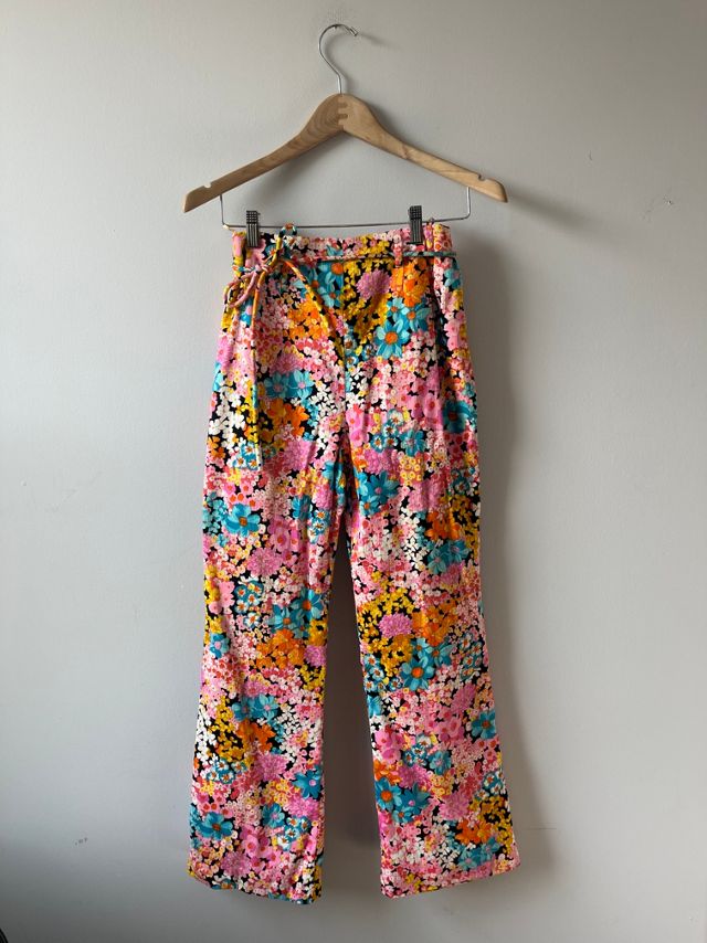 Vintage 1970's Floral Flared Pants Selected by Honey Cycle Vintage ...