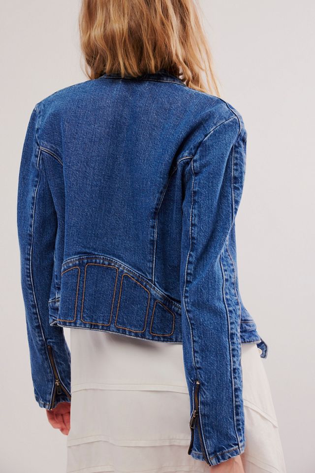 Fast Lane Denim Moto Jacket | Free People