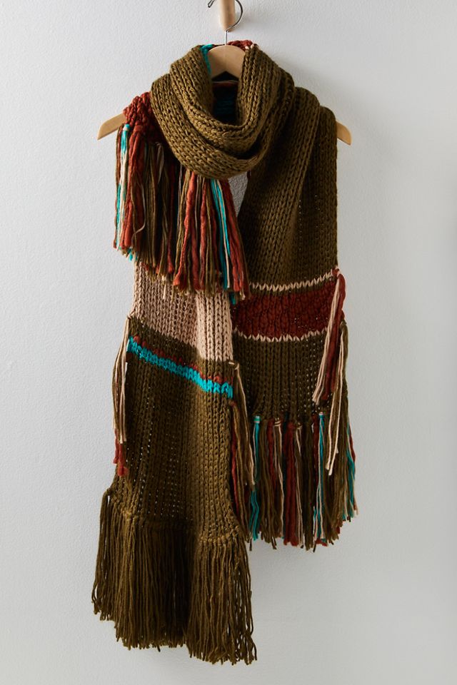 Benny Knit Fringe Scarf | Free People
