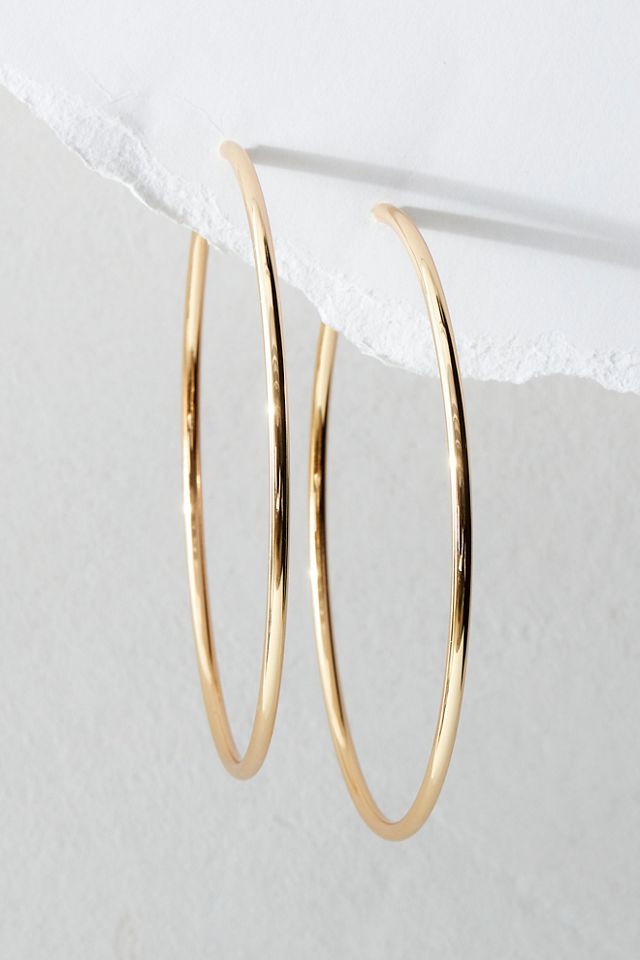 14k Gold Plated Omega Closure Hoops | Free People UK