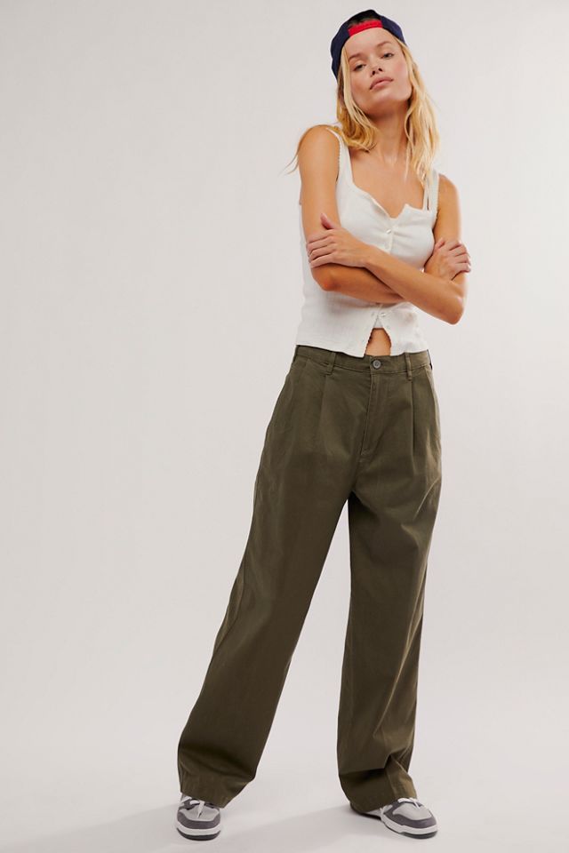 Dockers Original High Pleated Wide-Leg Trousers | Free People