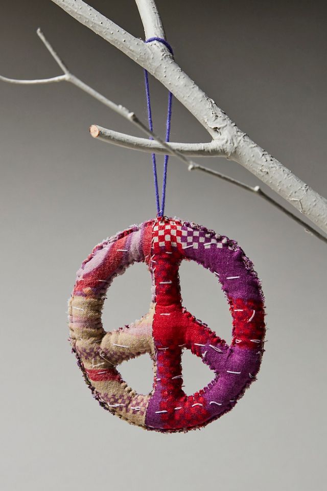 Kantha Peace Sign Ornament | Free People