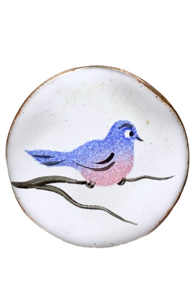 1960s Copper and Enamel Blue Bird Pin Selected by Lux Revival | Free People