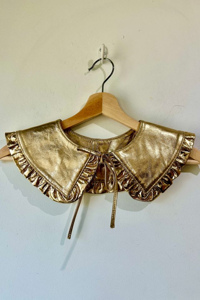 Vintage Gold Leather Collar Selected by The Curatorial Dept. | Free People