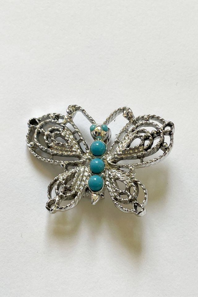 Vintage Butterfly Faux Turquoise Pin Selected by FernMercantile | Free ...