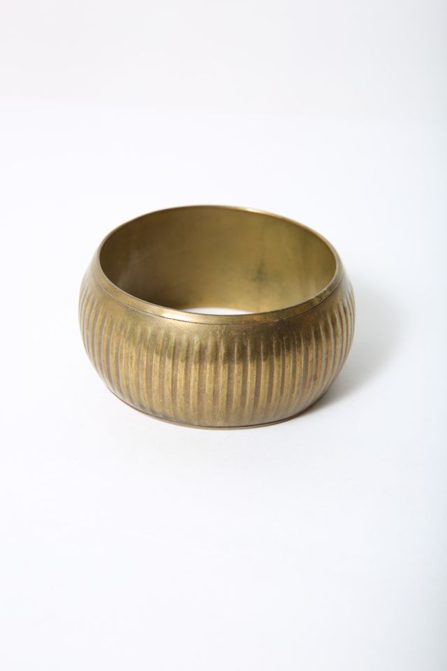 Dull Metal Gold Ribbed Bracelet Bangle Selected by Love Rocks Vintage ...