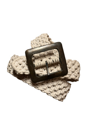 Vintage 1970's Handmade Crochet Brass Buckle Belt Selected By Afterlife ...