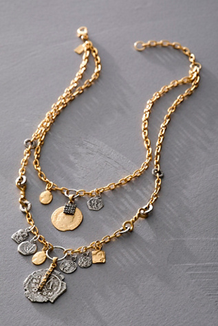 Gold Two Tier Mini Allure Charm Necklace | Free People UK