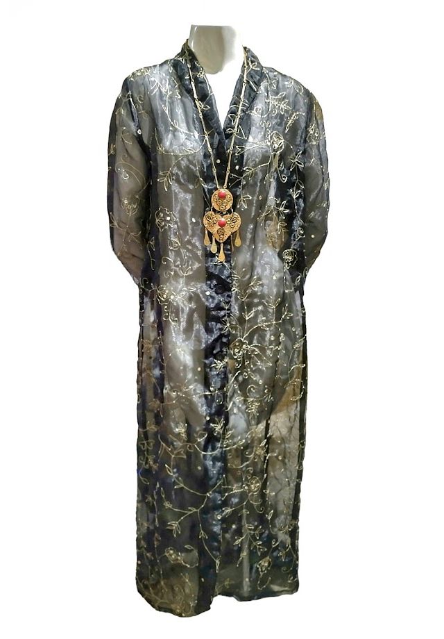 1990's Designer Metallic Embroidered Duster Selected by Garbage Soup ...
