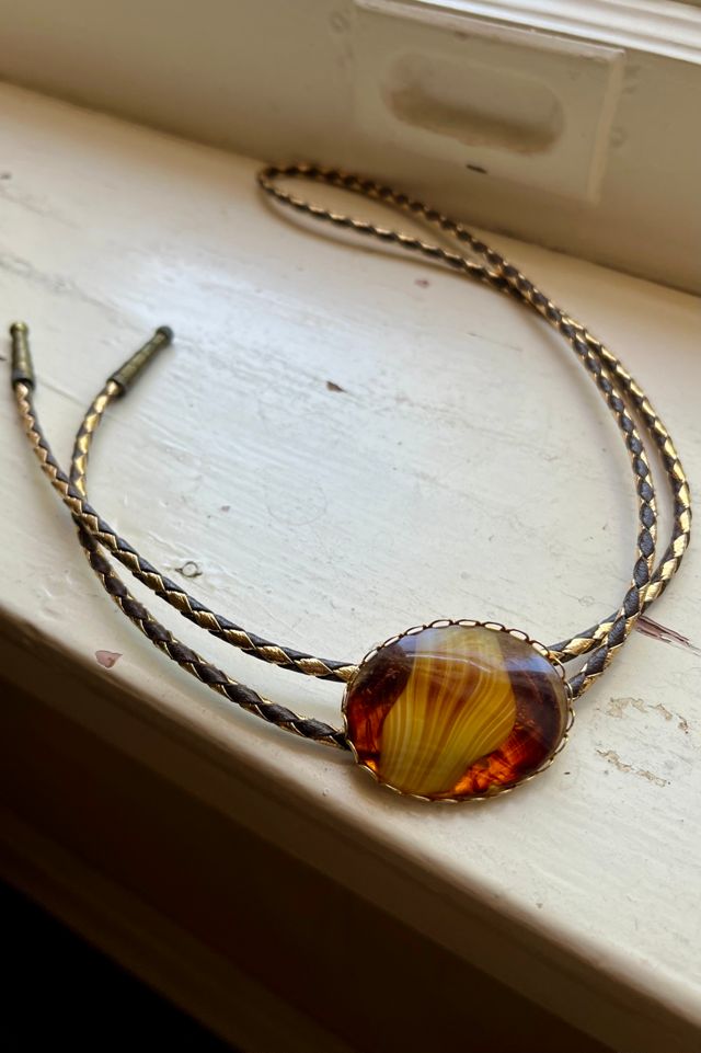 Vintage Amber Stone Bolo Tie Selected by Wax Plant | Free People