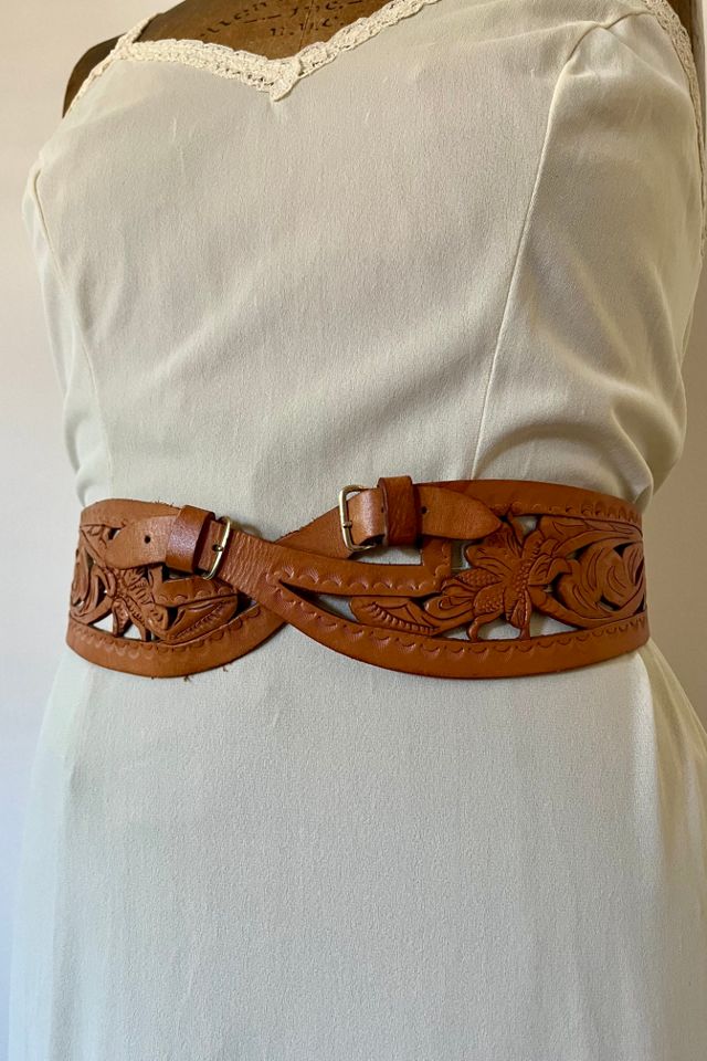 1950's Filigree Contour Leather Belt Selected by Wax Plant | Free People
