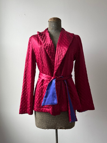 Vintage 1920's Deep Red Quilted Silk Jacket Selected by Honey Cycle ...