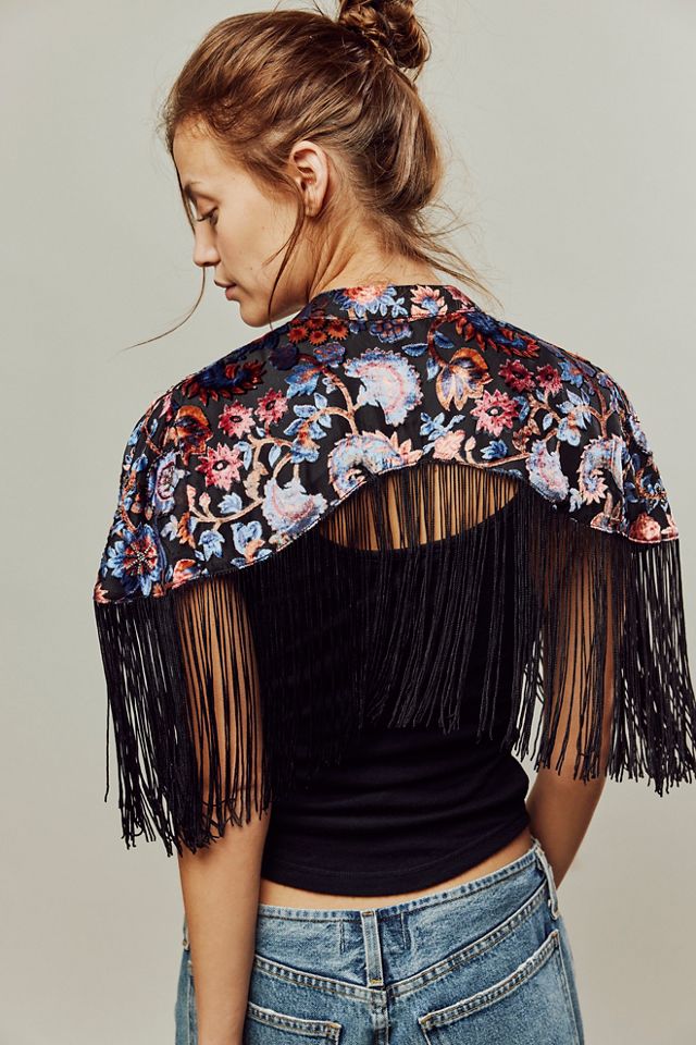 Velvet Fringe Cape | Free People