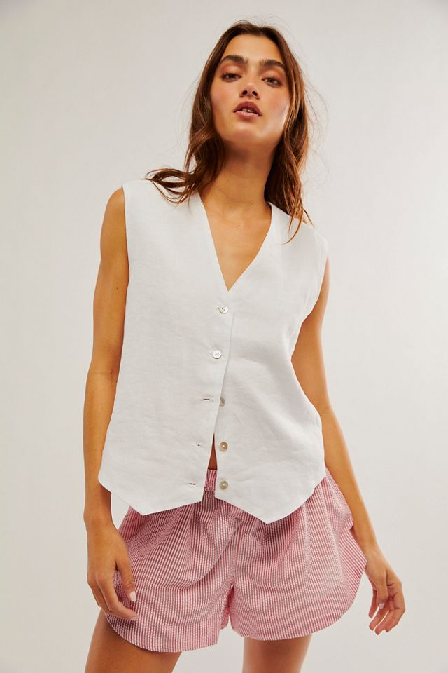 DONNI Linen Oversized Vest | Free People UK