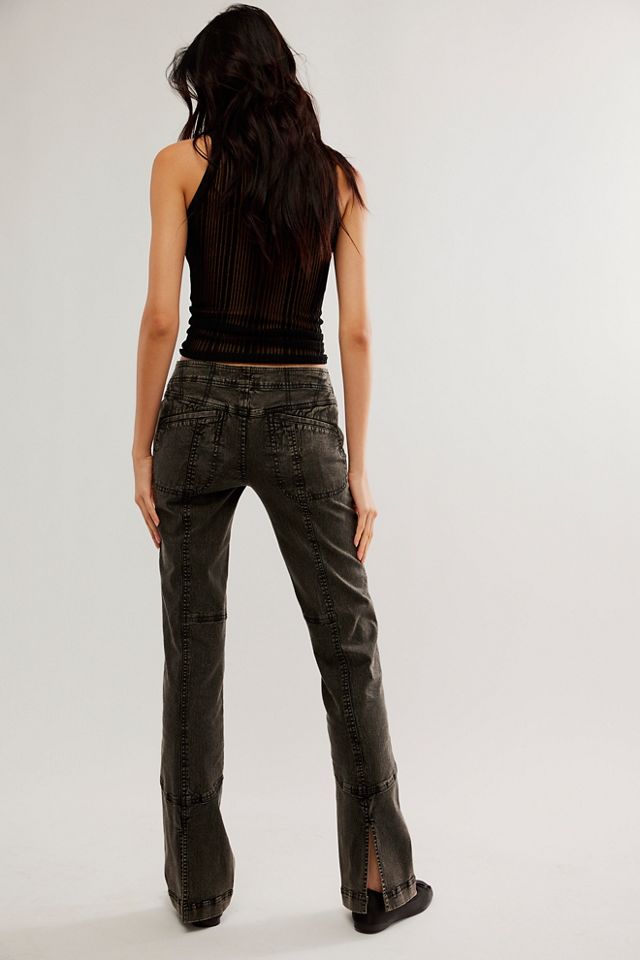 We The Free Ash Moto Slit Flare Pants | Free People