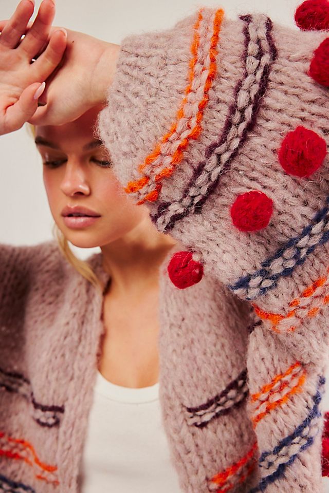 Maiami Alpaca Big Bomber Bobbles Cardigan | Free People Maiami Alpaca Big Bomber Bobbles Cardigan | Free People