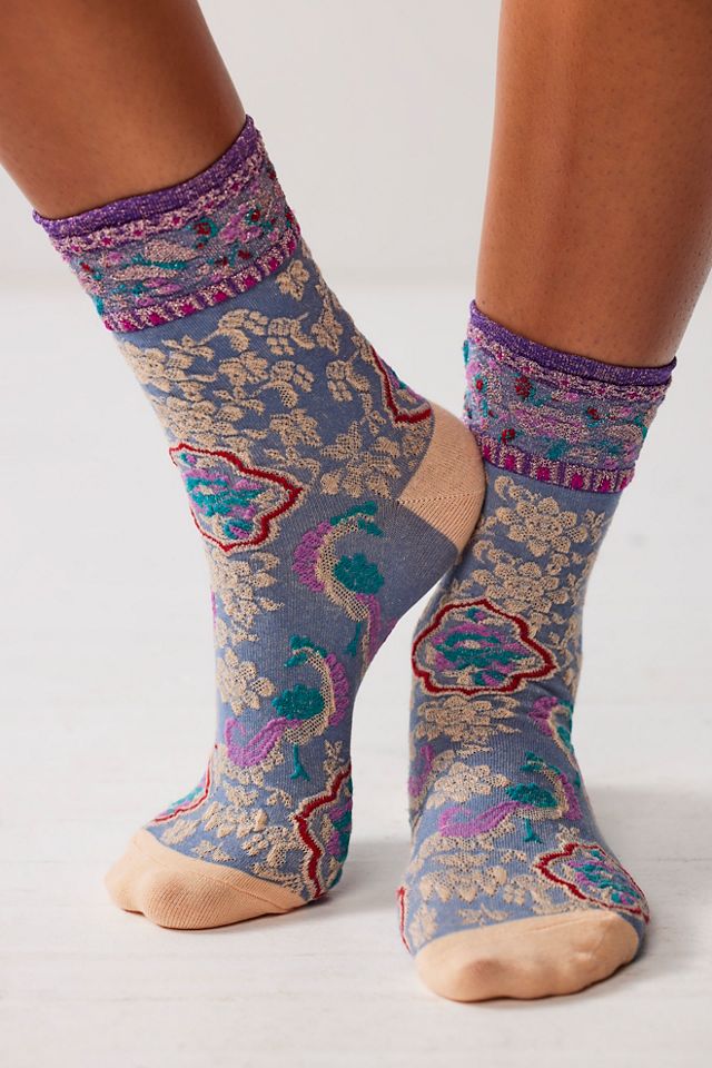 Metallic Printed Textured Socks | Free People