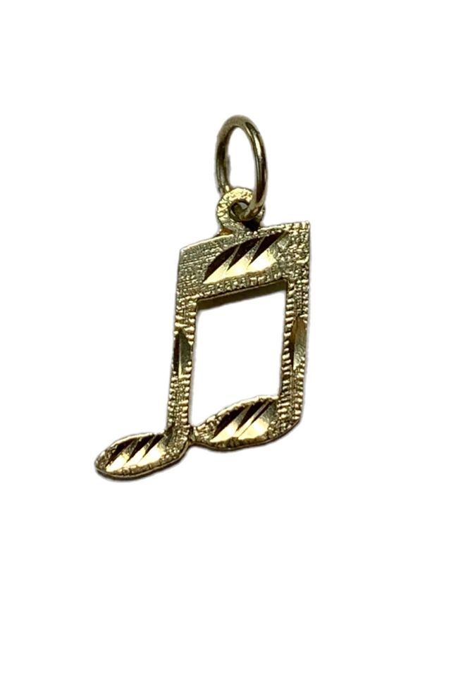 Vintage 14k Gold Music Note Pendant Charm Selected by Lux Revival ...
