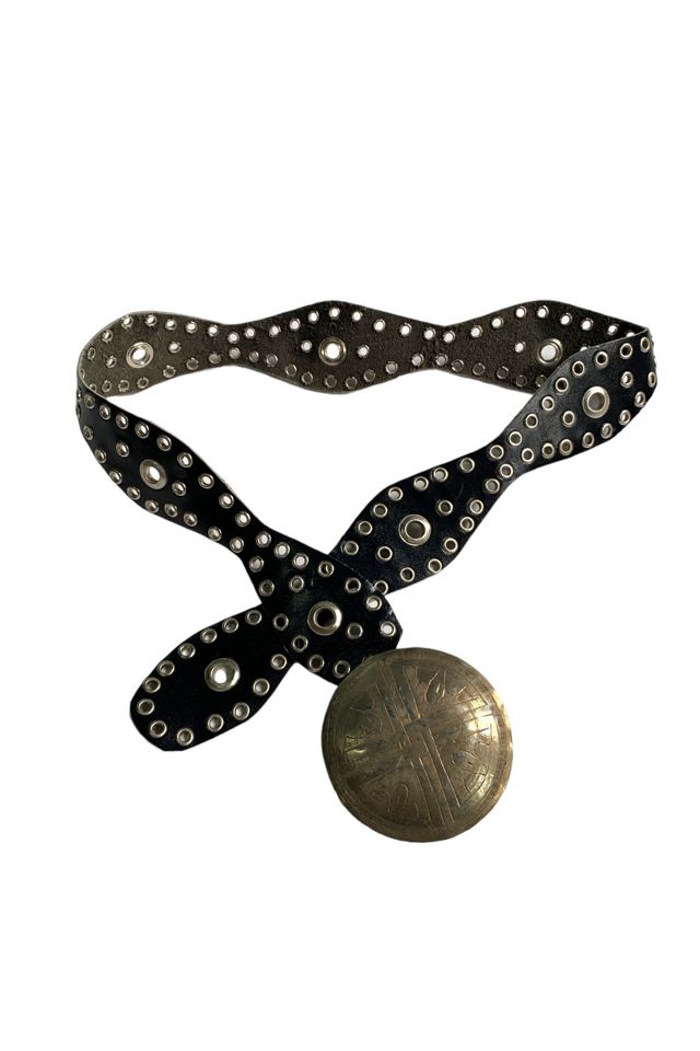 Vintage 1970s Leather Disc Buckle Belt Selected by SharpLilTeeth | Free ...