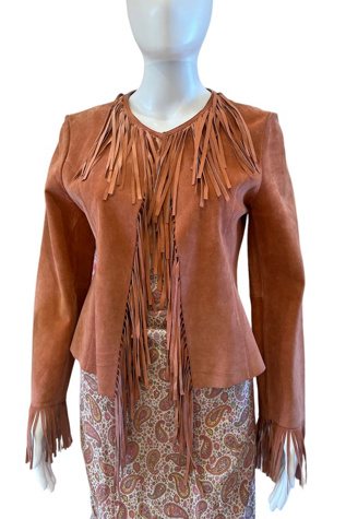 Vintage Dusty Rose Suede Jacket with Fringe Selected by Personal Choice ...
