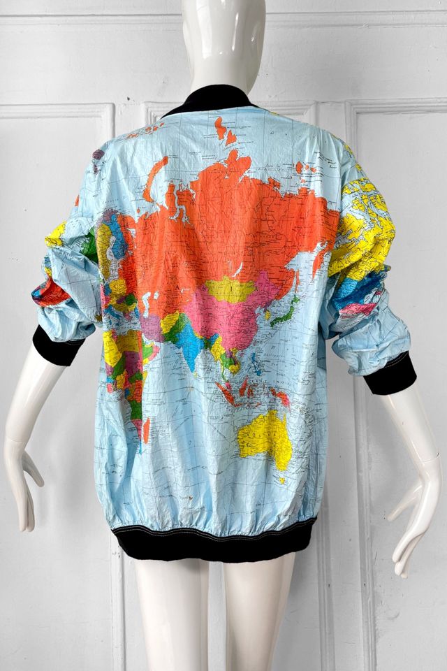 Vintage 80s Tyvek World Map Windbreaker Selected by MARMALADE | Free People