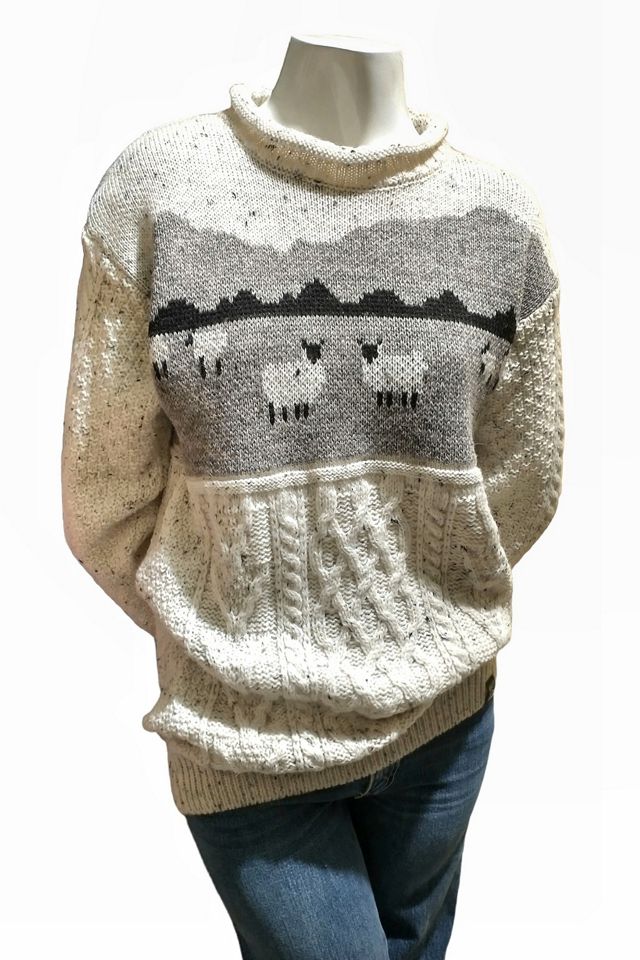 Retro 1980s Aran Sheep Sweater Selected by Garbage Soup | Free People