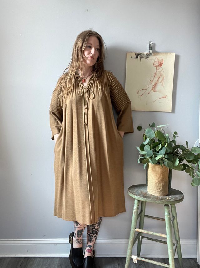 Vintage 1970's Acorn Brown Dress Selected By Honey Cycle Vintage | Free ...