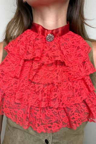 1960s Red Lace Ruffle Collar Selected by Cherry | Free People