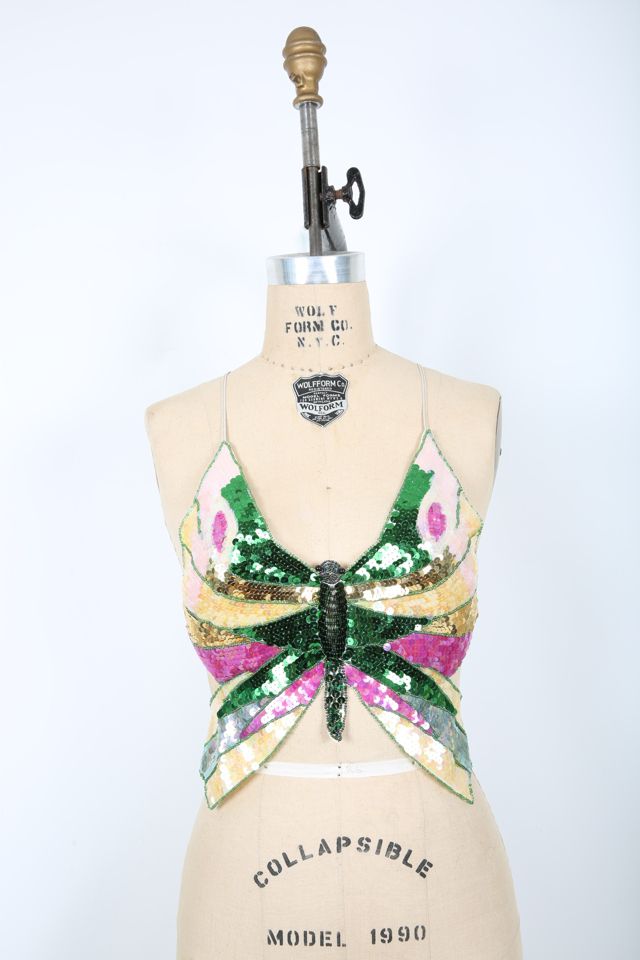 Multi Color Sequin Butterfly Halter Top Selected by Love Rocks Vintage ...