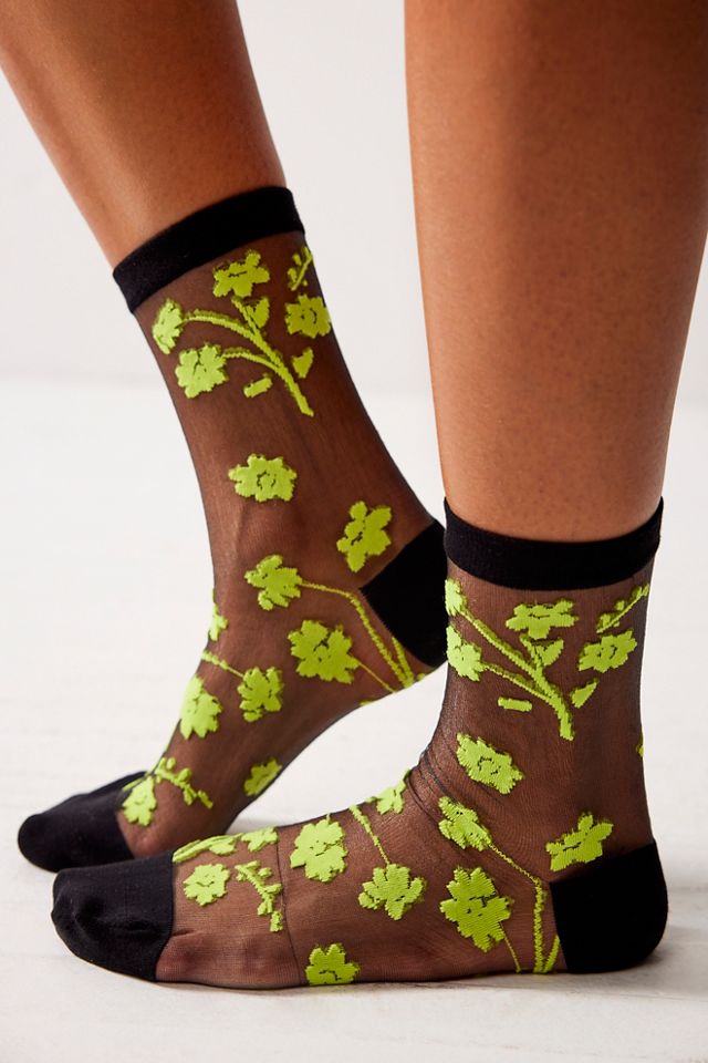 Neon Petal Sheer Socks | Free People