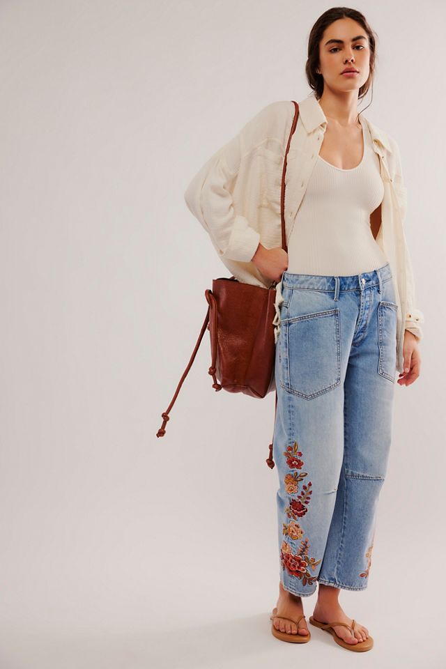 Driftwood Barbara Embroidered Jeans | Free People UK
