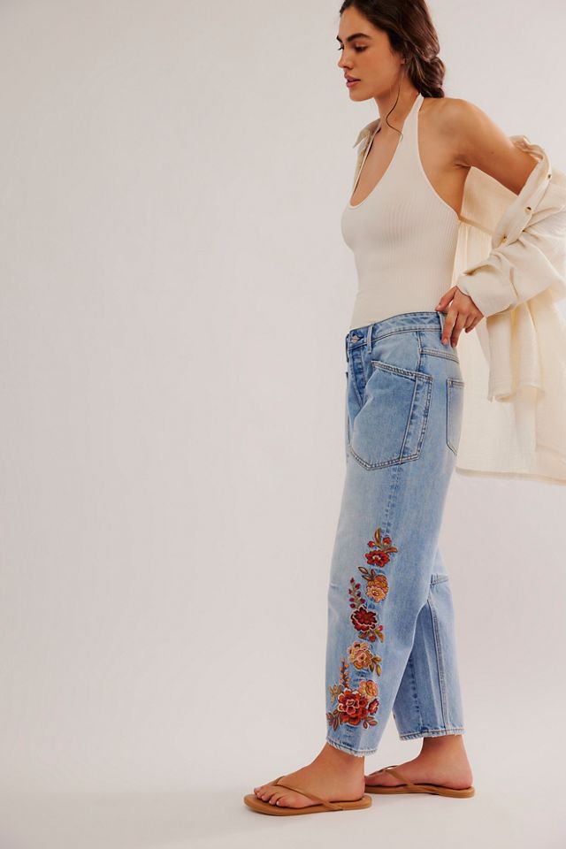 Driftwood Barbara Embroidered Jeans | Free People UK