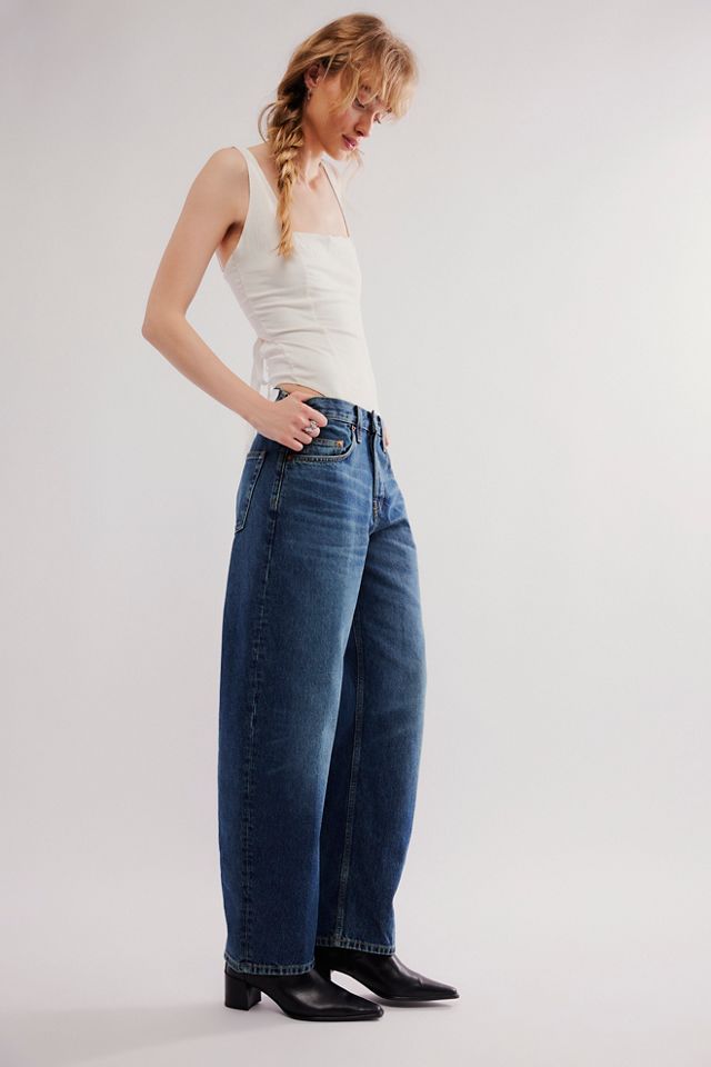 RE/DONE Wide Taper Jeans | Free People