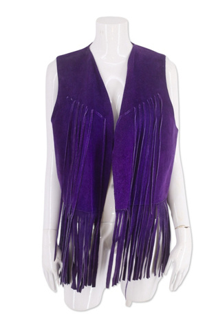 1970s Purple Suede Western Fringe Vest Selected By Ritual Vintage ...