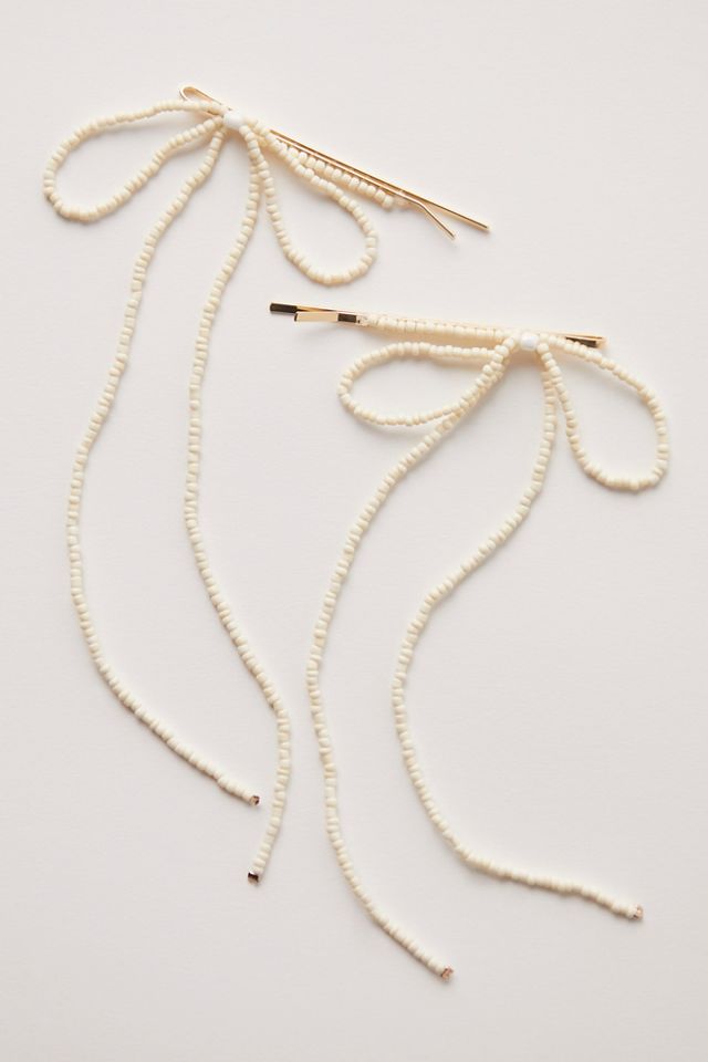 Dainty Beaded Bow Pin | Free People UK