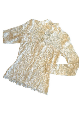 Vintage Sheer Stretch Lace Fitted Top Selected by Personal Choice ...