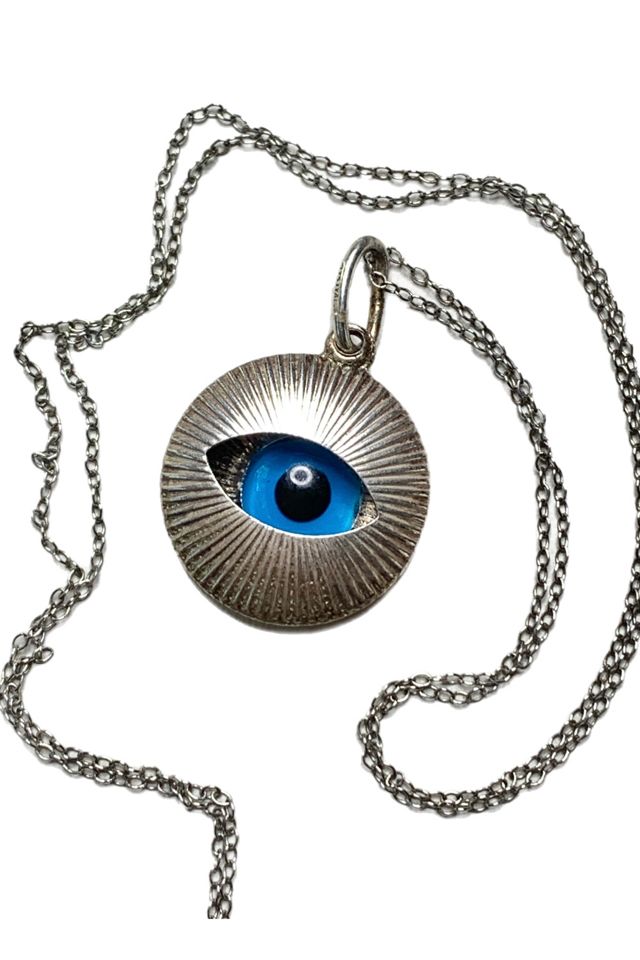 Vintage Sterling Evil Eye Amulet Pendant Necklace Selected by Lux ...