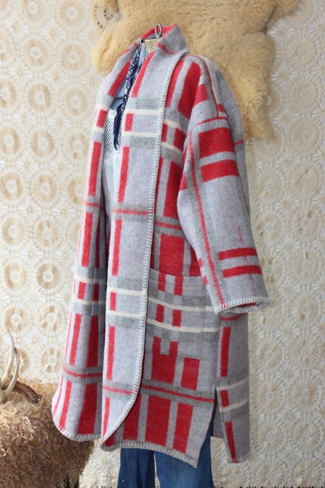 The Highlands Foundry Grey + Red Blanket Duster | Free People