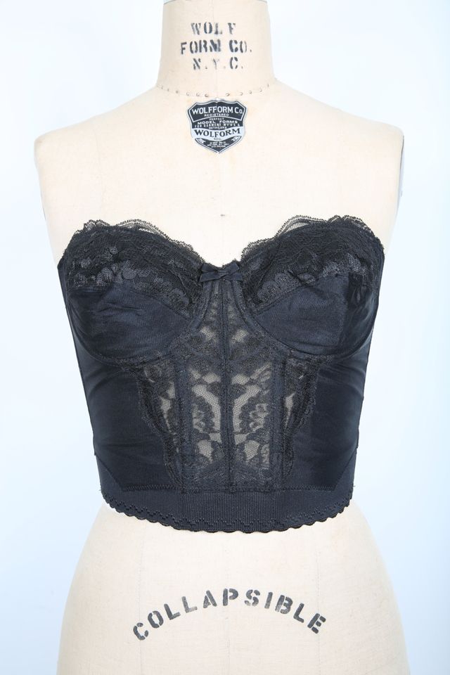 Vintage Black Lace Bustier Bra Selected by Love Rocks Vintage | Free People