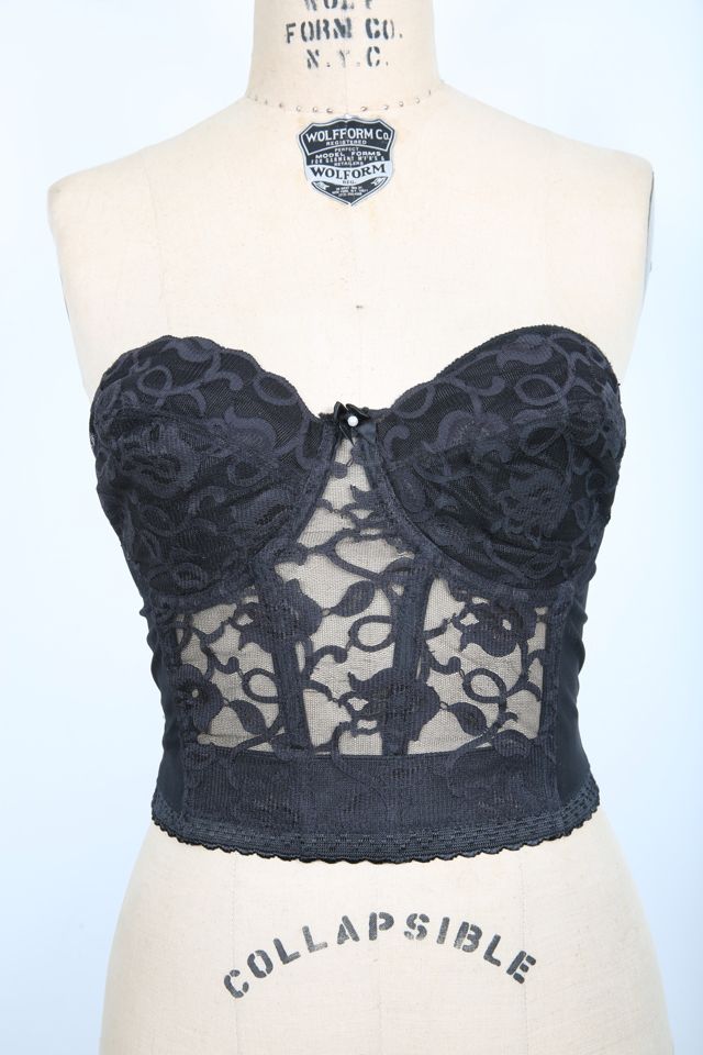 Vintage Black Lace Bustier Bra Selected by Love Rocks Vintage | Free People